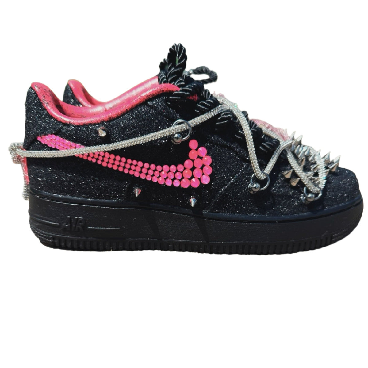 Custom Spiked Gothic Glitter AF1s with Rhinestones – Custom Shoes & More